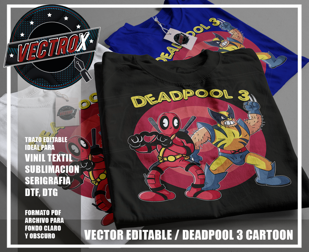 Vector Editable - Deadpool 3 Cartoon