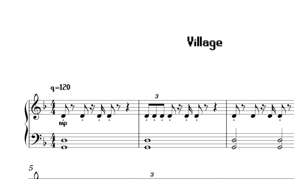 Runescape - Village- Piano sheet music