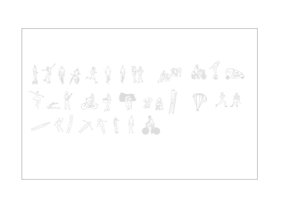 ELEVATION PEOPLE OUTDOOR ACTIVITIES BLOCKS SET dwg