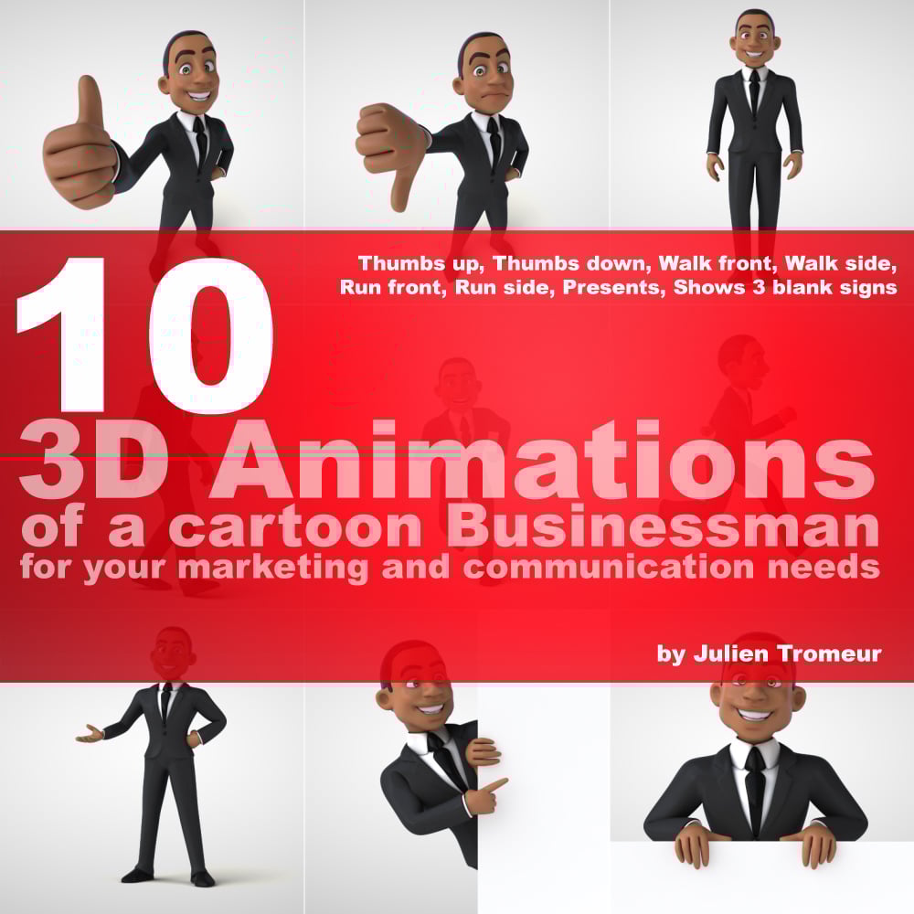 10 animations of a business man