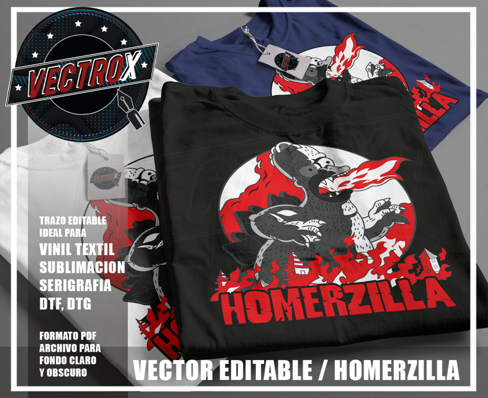 Vector Editable - Homerzilla