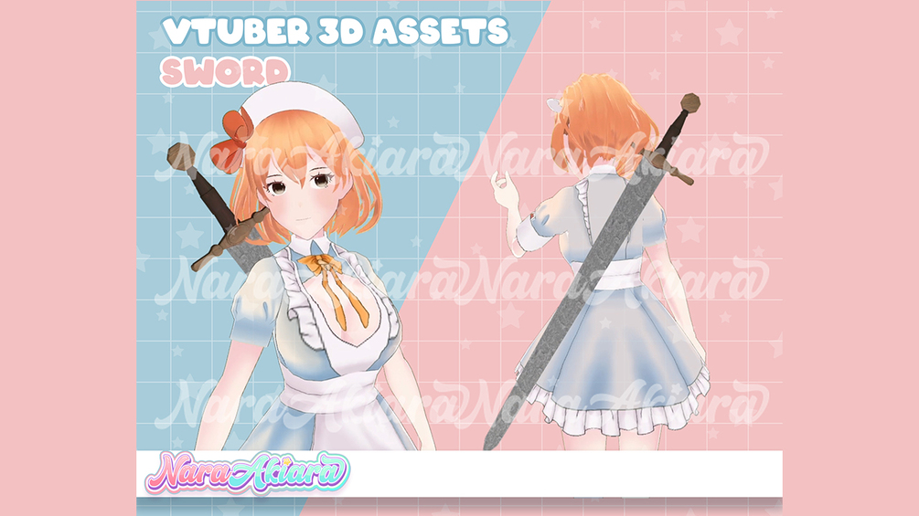 3D Vtuber Assets Nightfallen Sword vroid commission, 3D assets ready to ...