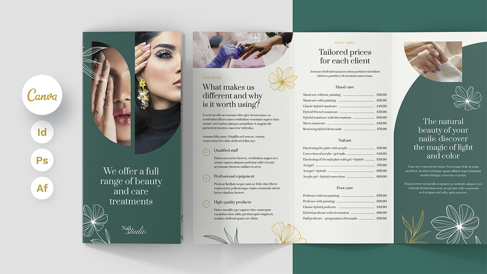 Nail Studio Brochure Tri-Fold Template