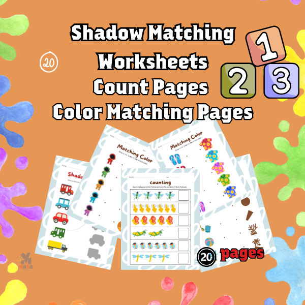 Shadow Matching Worksheets, Count Pages, Color Matching Pages ...