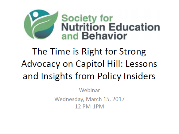 The Time is Right for Strong Advocacy on Capitol Hill: Lessons and ...