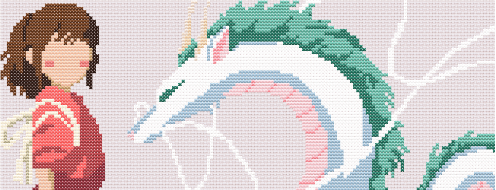 Spirited Away - Haku and Chihiro Cross Stitch Pattern