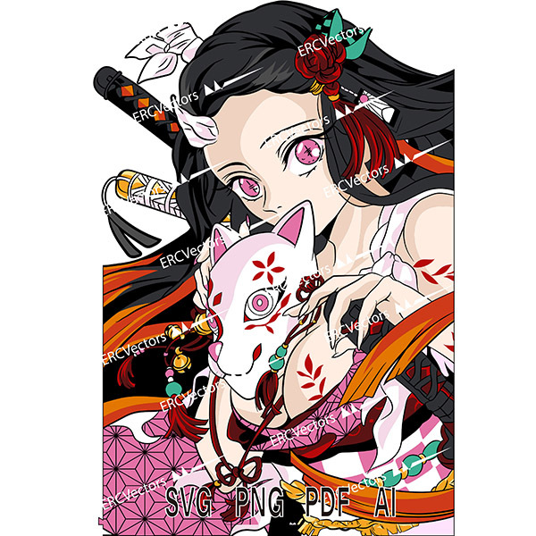 SVG Nezuko Demon SlayerVector, PDF , PNG, SVG , AI