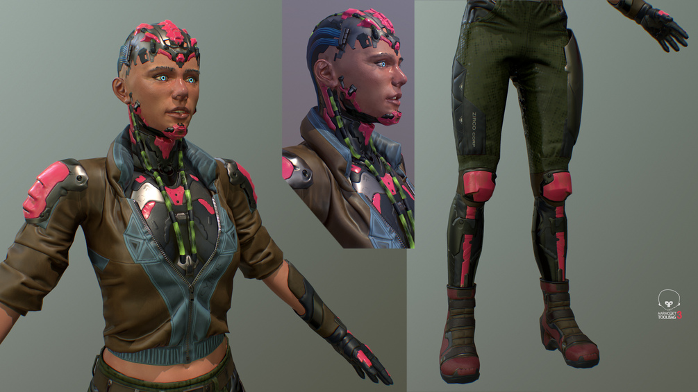 Cyberpunk girl (game ready asset)