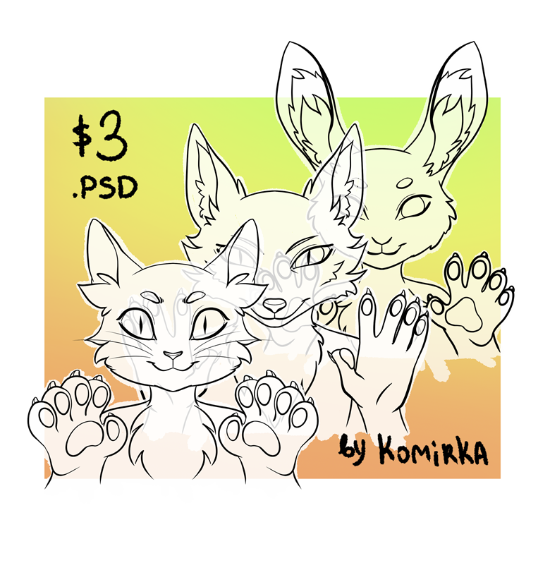 Icon lineart base (bunny, fox, cat) | Furry
