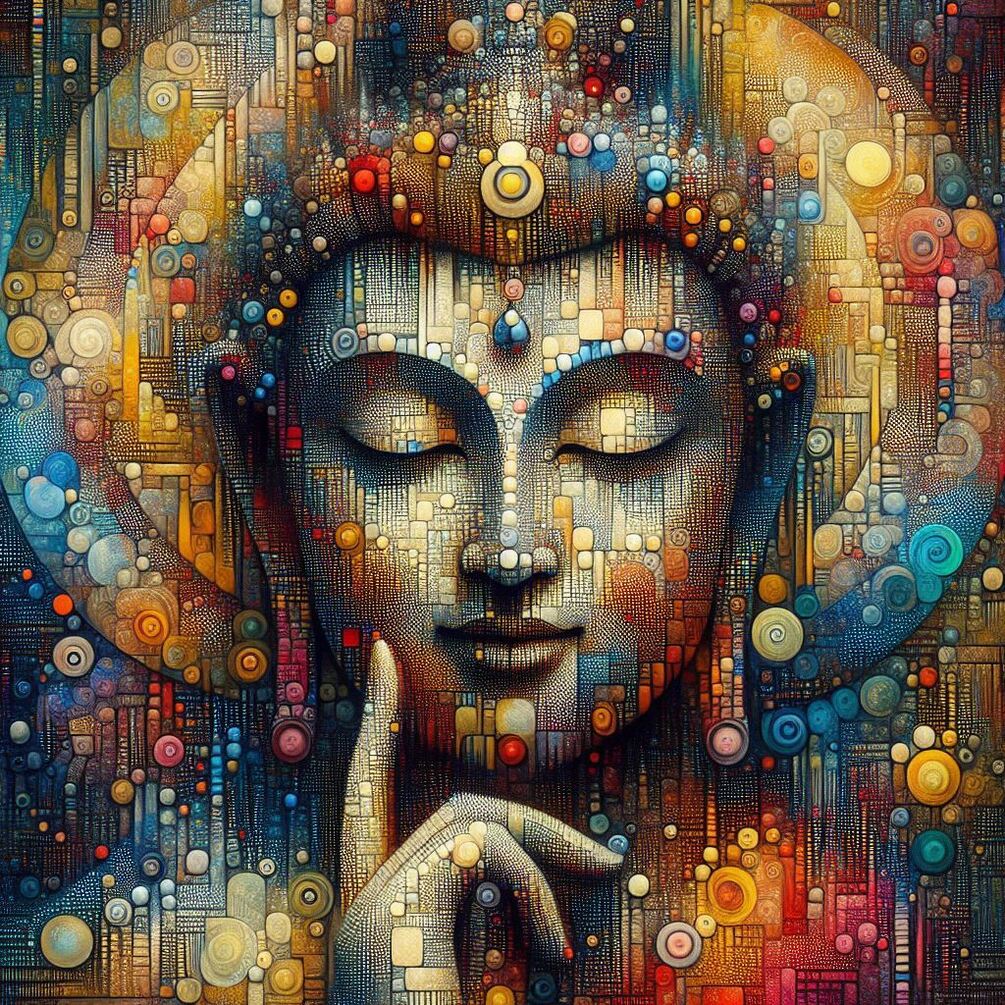 Divine Tranquility: Abstract Expression of Lord Buddha 🕉️🎨 A harmonious ...