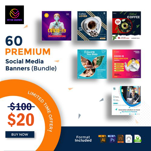 Premium Social Media Banner Bundle (Pack of 60)
