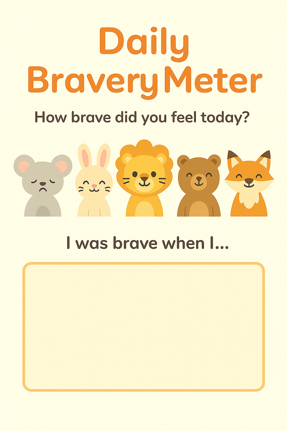 Let’s Be Brave! Bravery Workbook for Kids (Printable PDF)