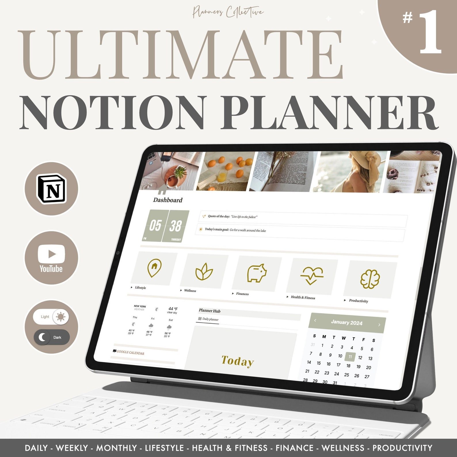 The Ultimate Notion Planner, Notion Template, Notion Planner, Notion Life Planner, Aesthetic ...