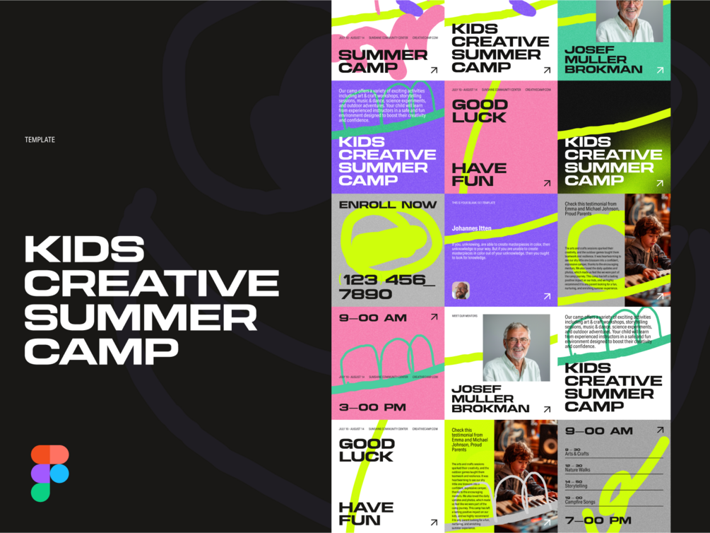 Figma Template: Kids Creative Summer Camp for Instagram