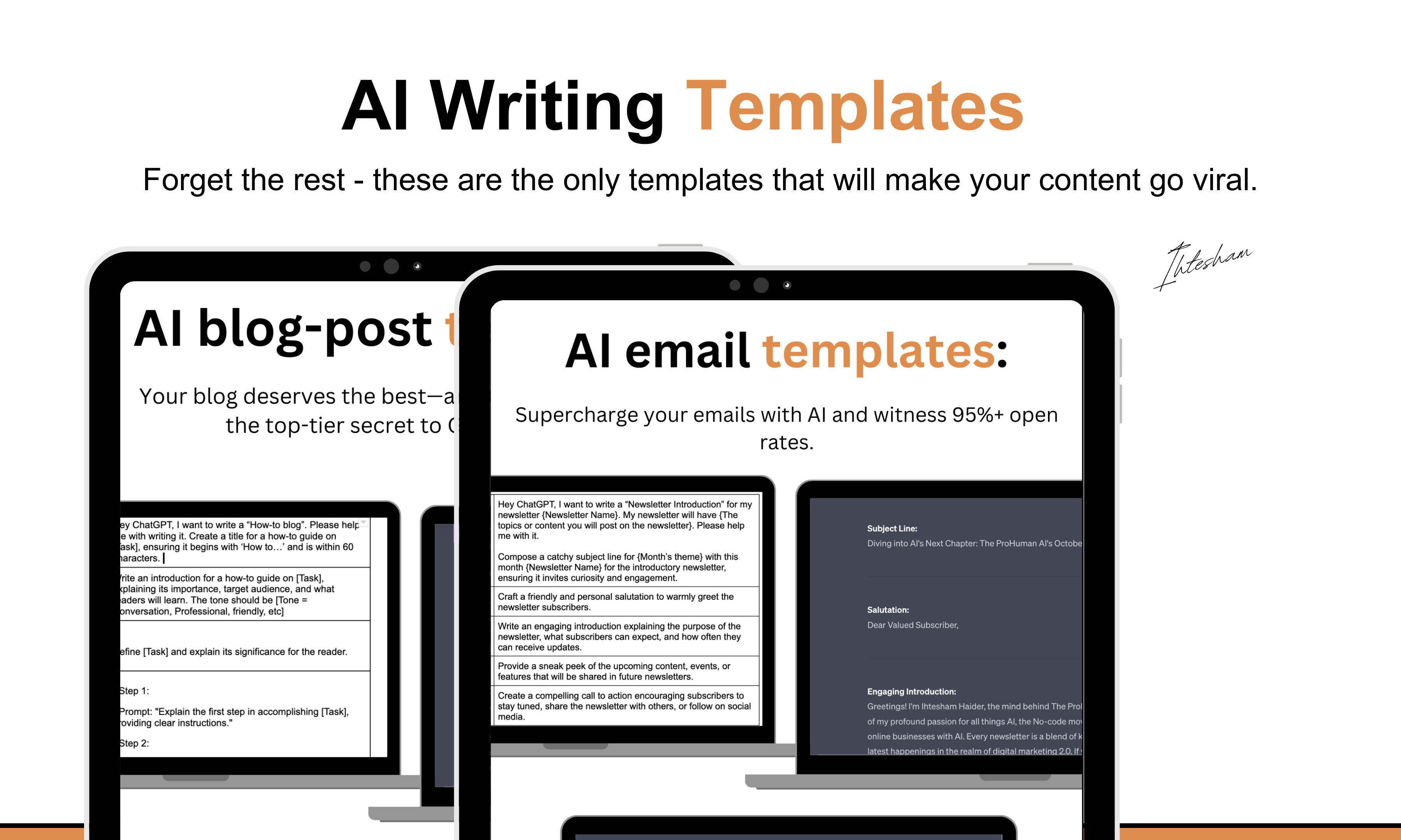 Just launched The Ultimate AI Writing Templates 👇 - Hasan
