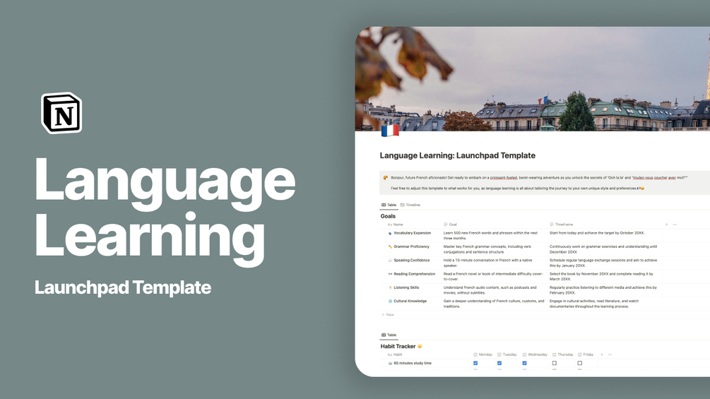 Language Learning: Launchpad Template