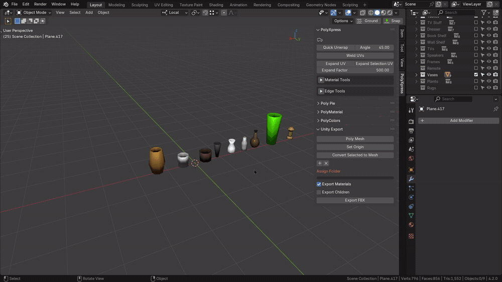 PolyXpress Low Poly Addon for Blender