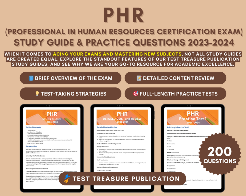 PHR Exam Study Guide 2023-2024: In-Depth Content Review, Practice Tests ...