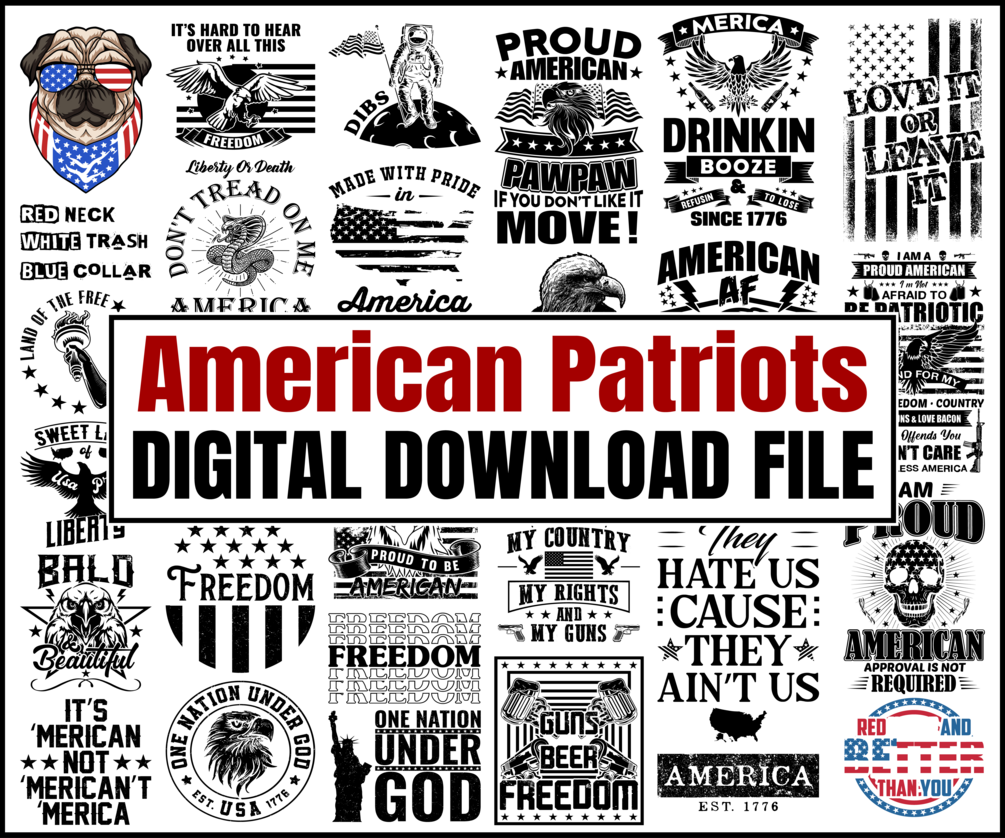 American Patriots Design Bundle - Design Bundle instant Download
