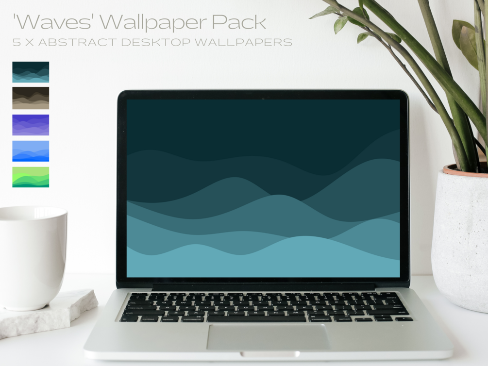 Abstract Waves Wallpaper Pack (5 colours)
