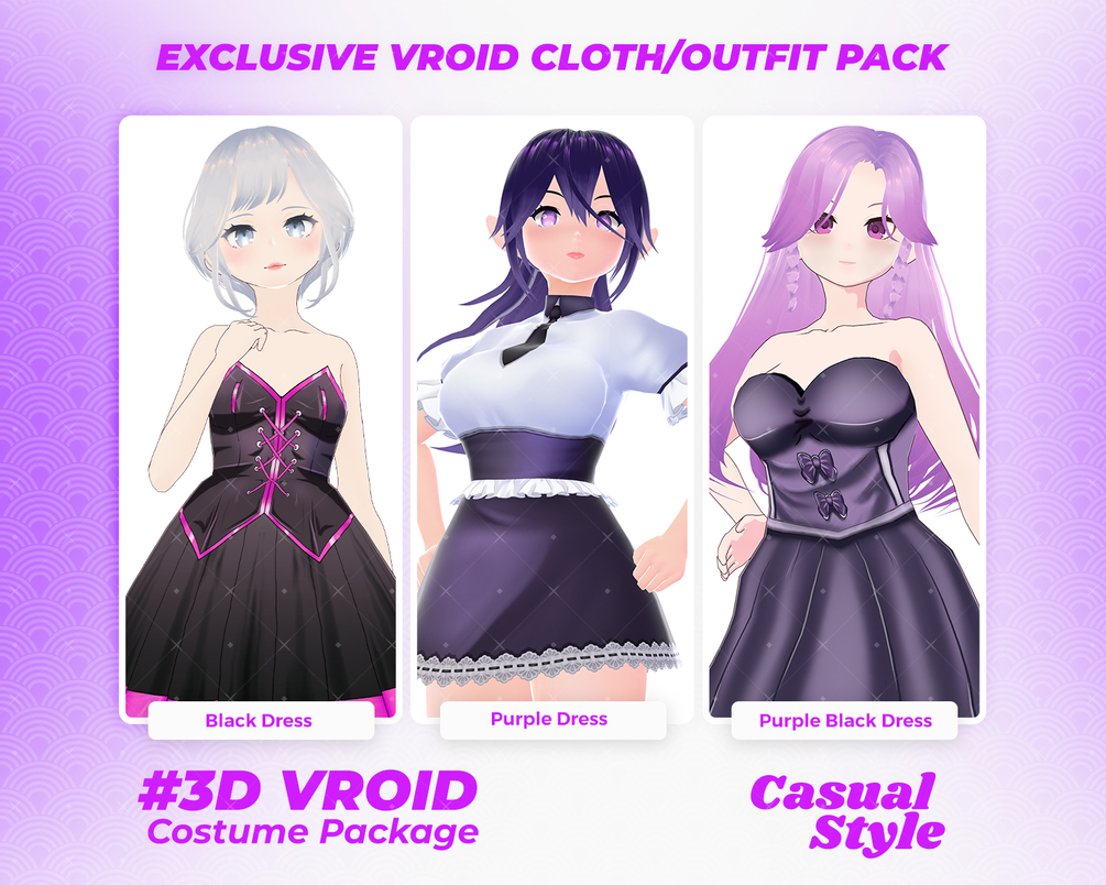 Virtual Casual Style Revamp for VRoid Streamers - VRoid Clothing Pack ...