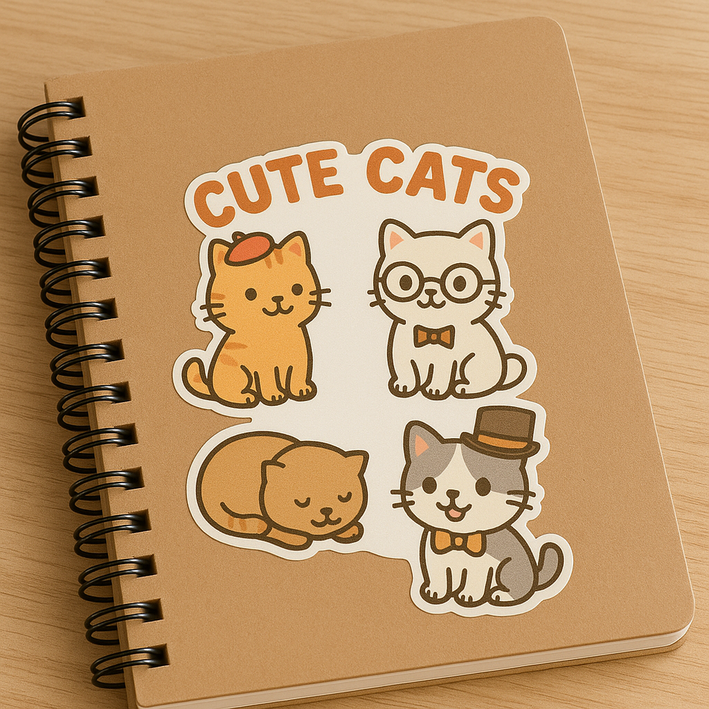 Beret Cat Sticker – Cute Cat PNG for Digital or Print