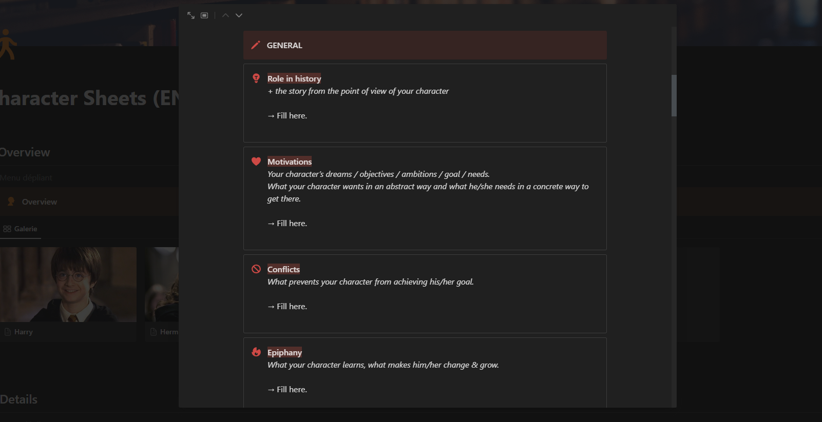 Exhaustive Character Sheets for Writers | Notion Template