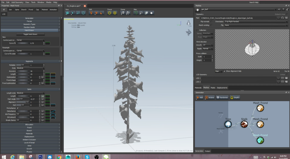 Speedtree Tutorial - How to make a FoxGlove Plant