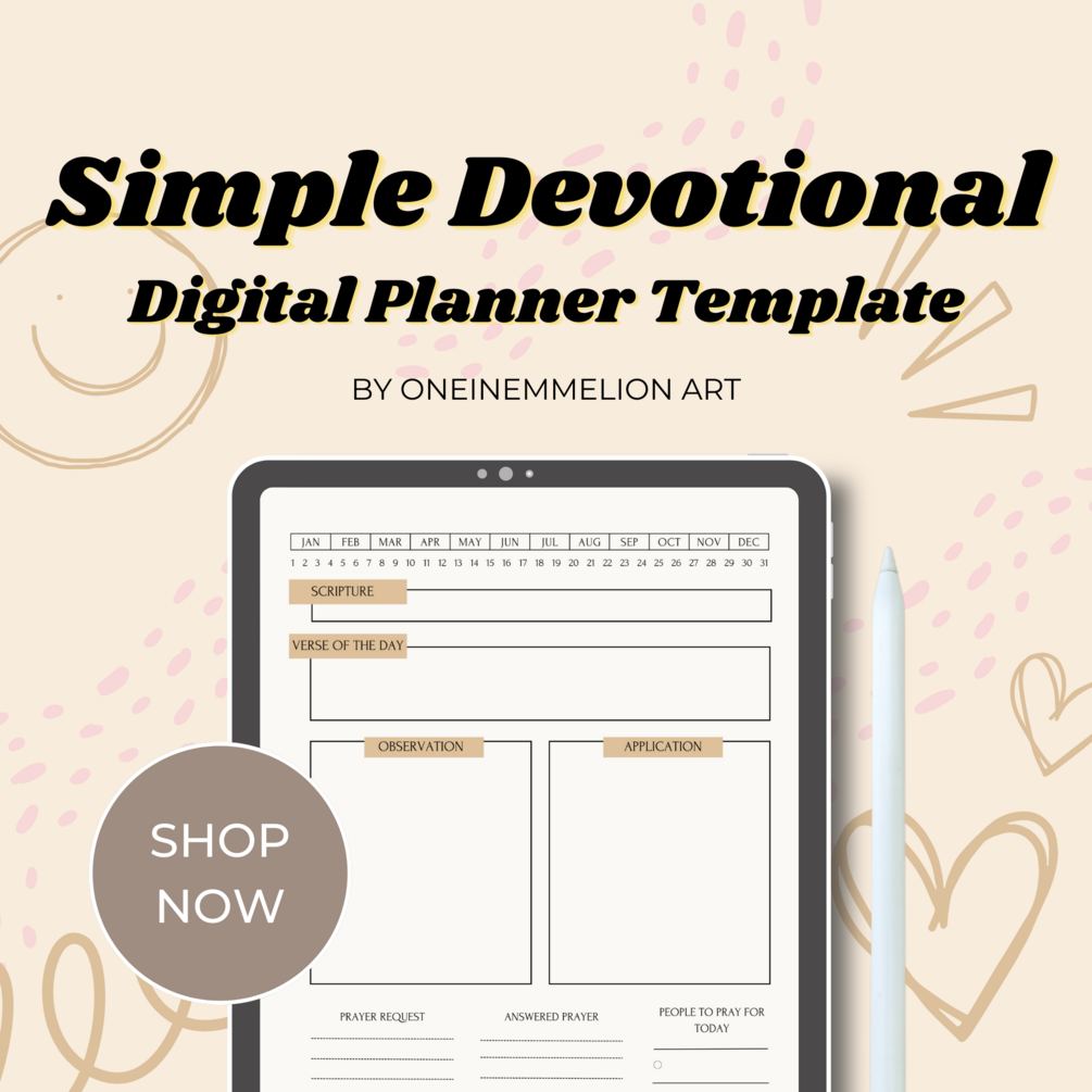 Simple and Minimal Undated Devotional Templates for Digital Planner by ...