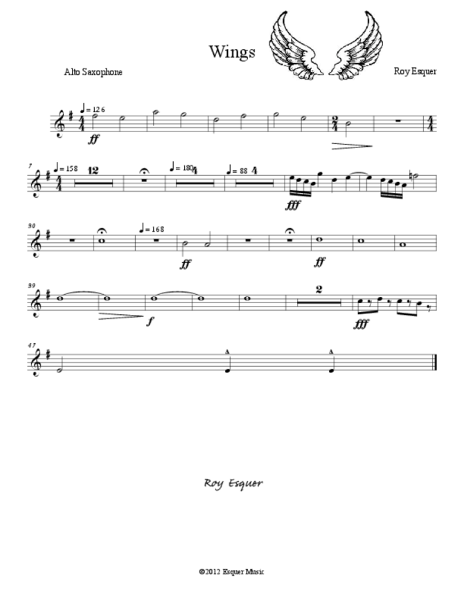 Wings-Alto Saxophone Part