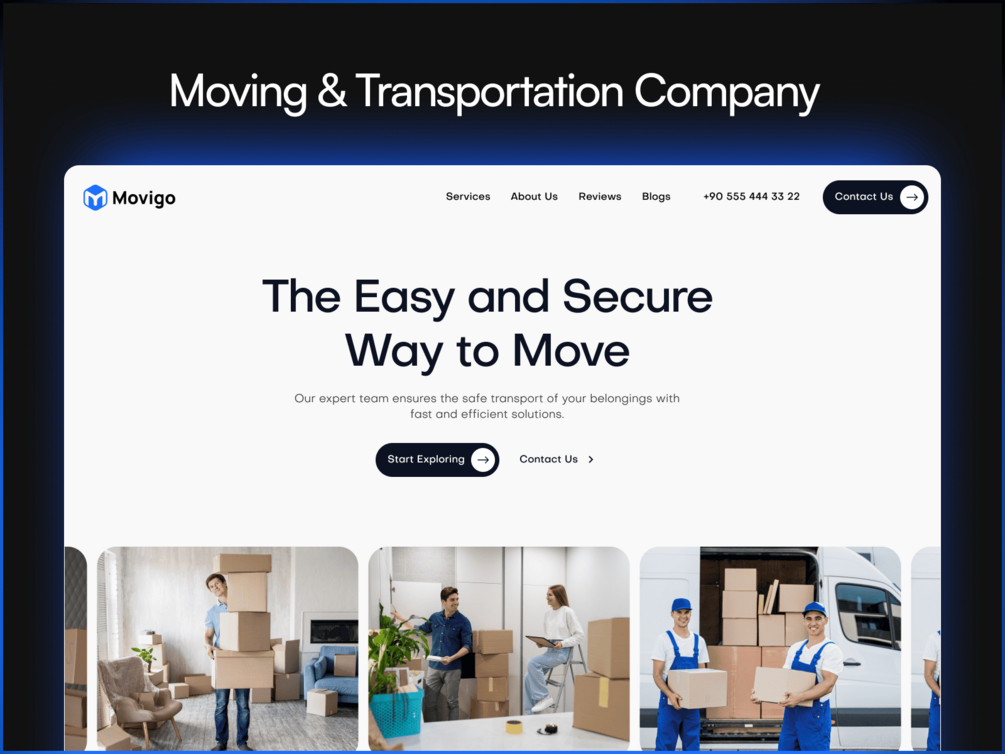 Movigo - Moving & Storge Company Framer Template