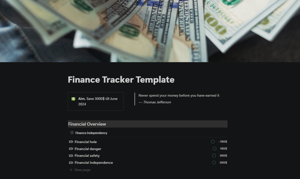 Finance Tracker Template