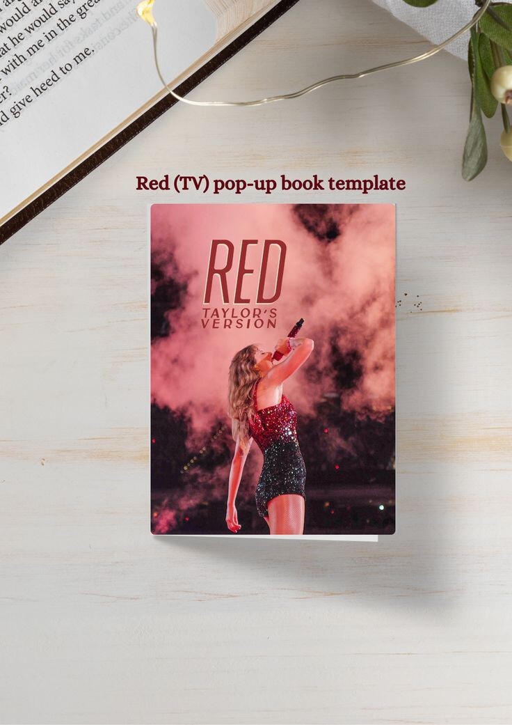 RED pop-up book template