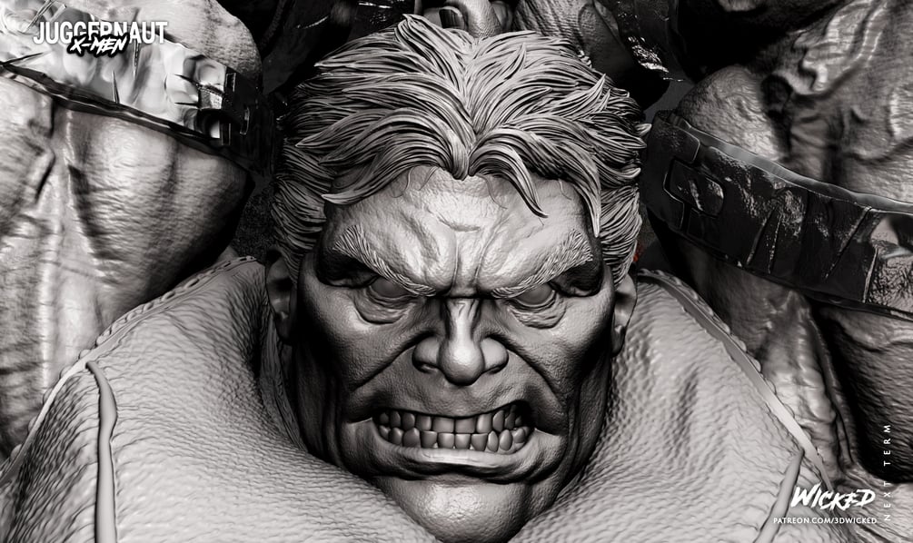 Wicked Marvel Juggernaut Sculpture: Tested and ready for 3d printing