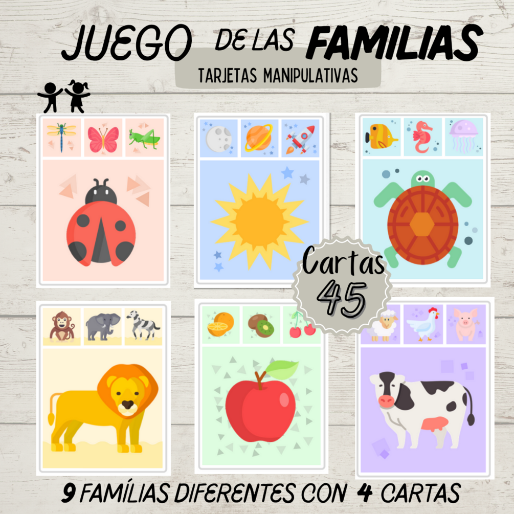 🃏Juego de LAS FAMILIAS - Tarjetas Didácticas