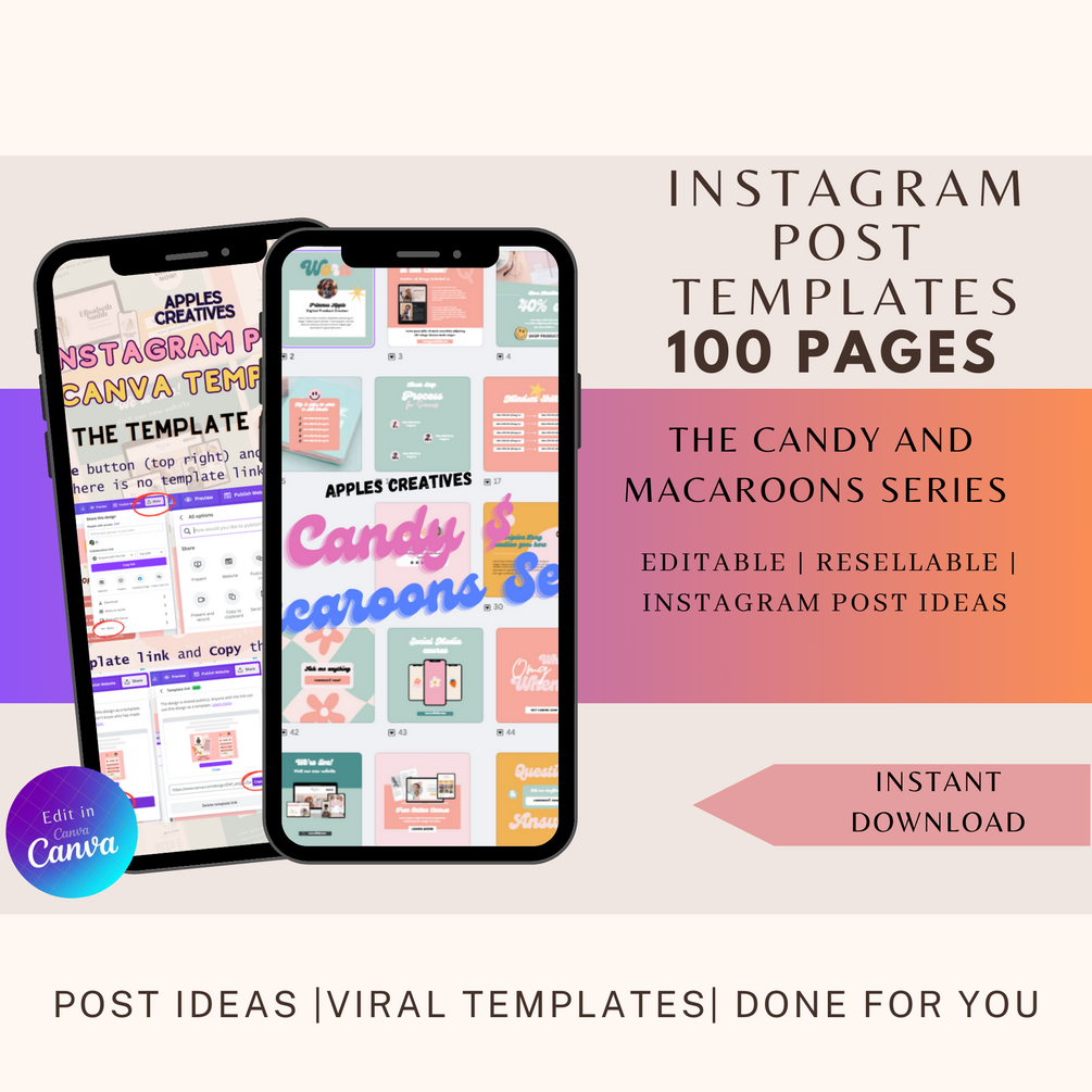 CANDY AND MACAROONS VIRAL INSTAGRAM POST TEMPLATES