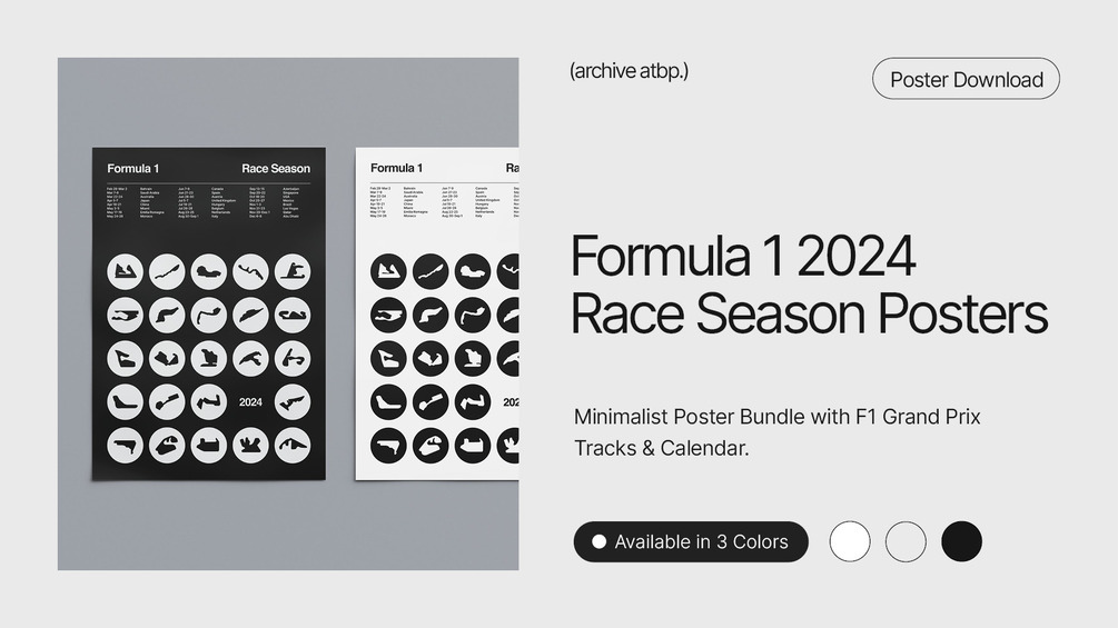 Formula 1 2024 Race Season Posters | F1 Tracks Minimalist Poster Set ...