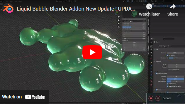 Liquid Bubble Blender Addon New Update : UPDATE 1.1.0🔥 - Blender addons