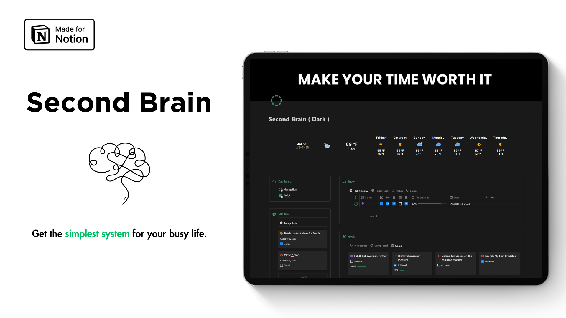 Your Life Need My Second Brain Template, I'm not lying ⬇️ - Poonam Sharma