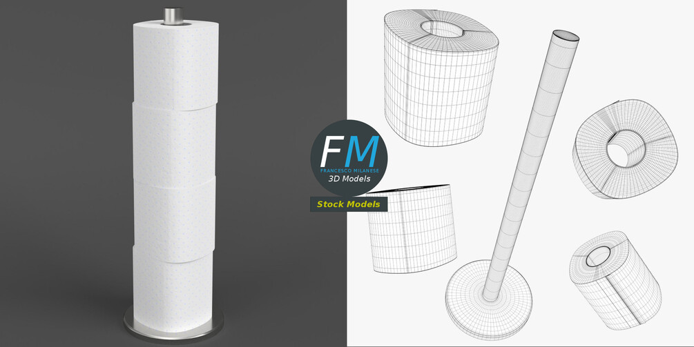 3D MODEL - Toilet paper rolls holder