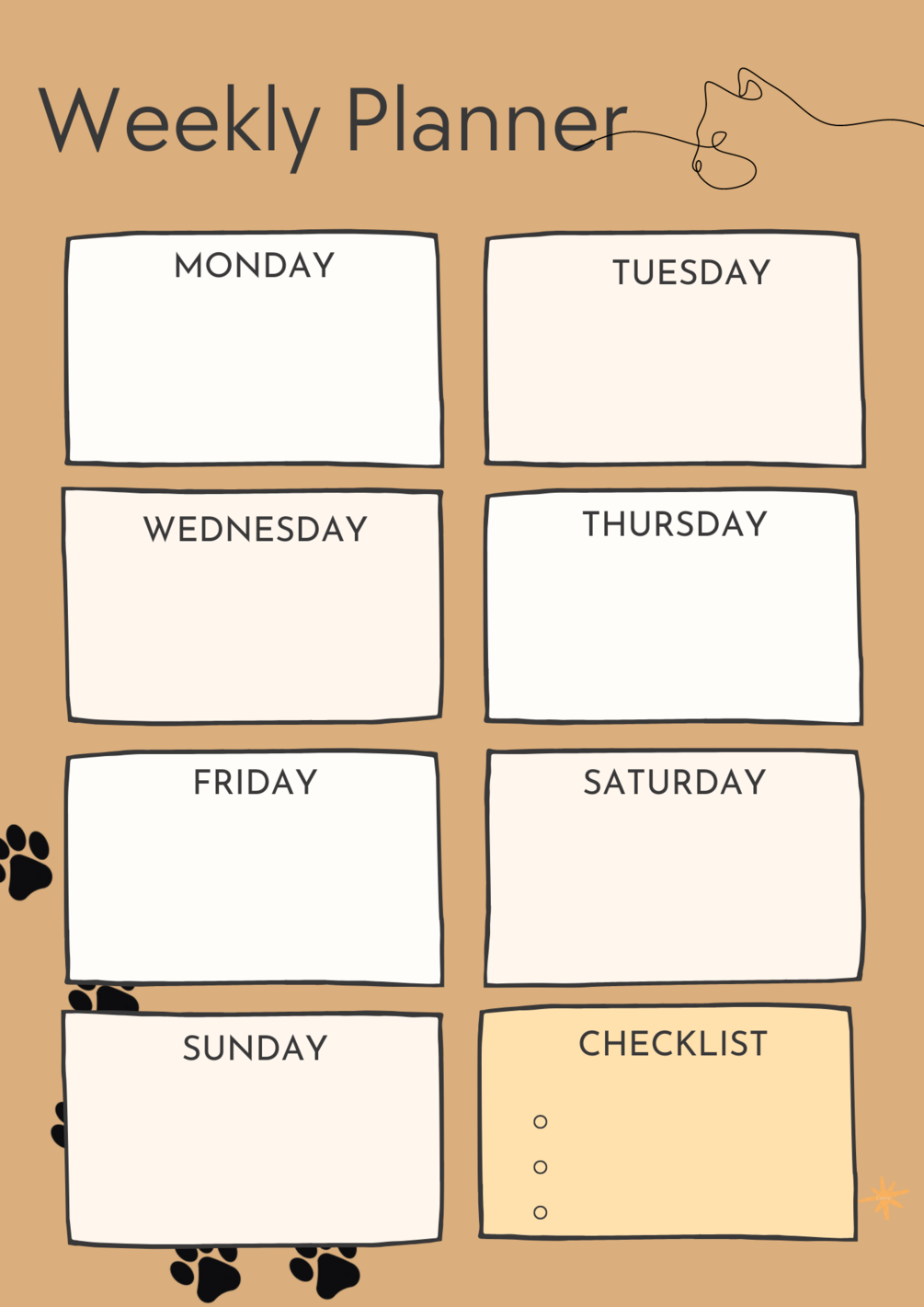 Weekly Planner - Paw