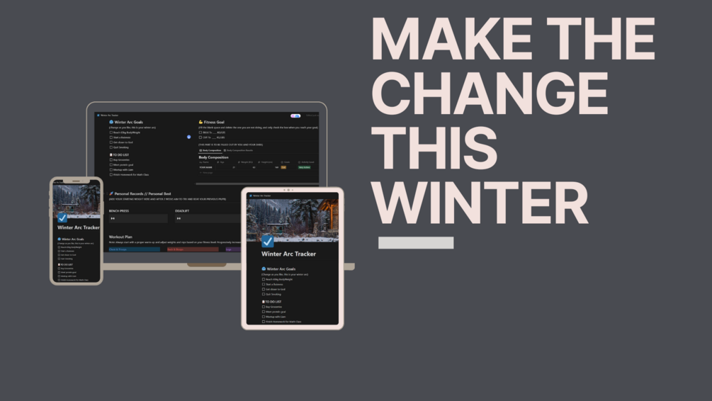 Kaizen Winter Arc Notion Tracker