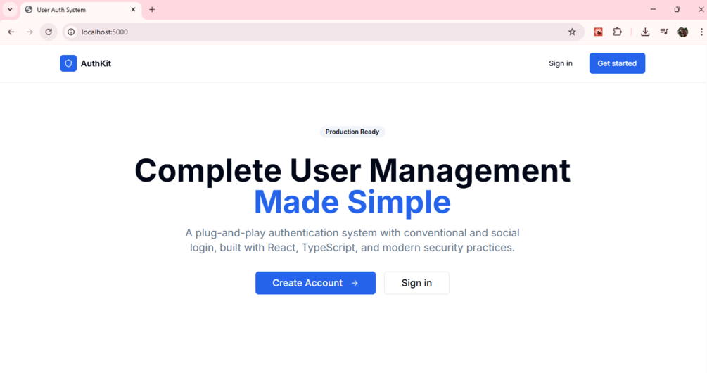 UserAuthSystem – Fullstack Starter Kit