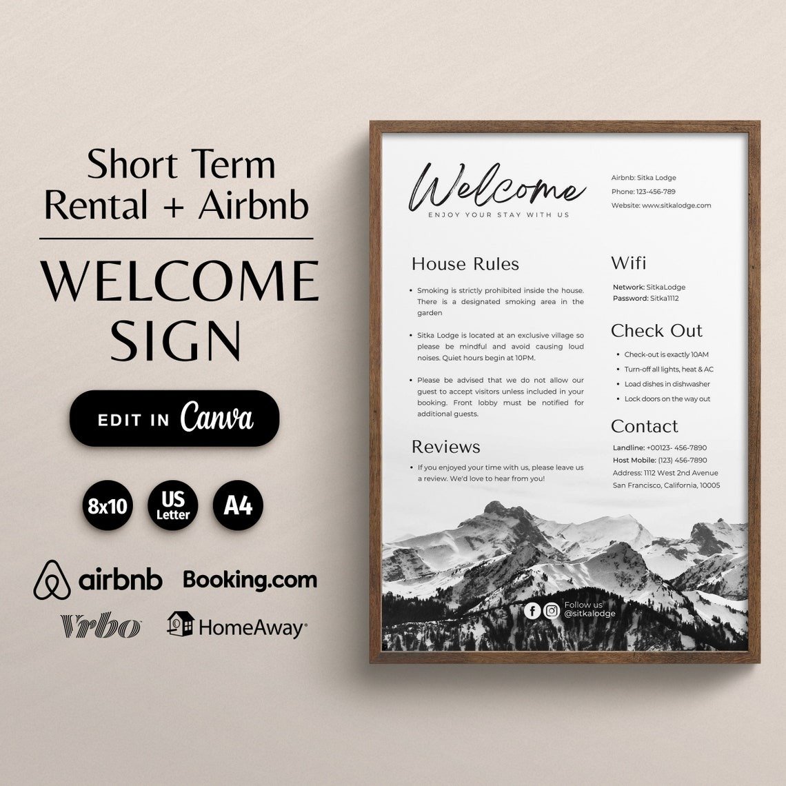Airbnb Welcome Signs