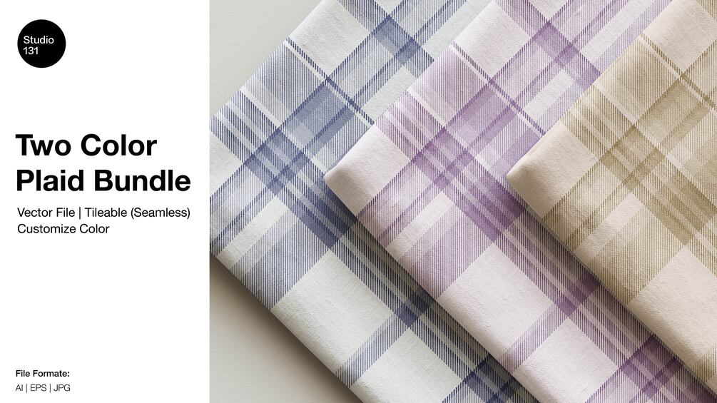 Custom Two Color Seamless Plaid Pattern Bundle