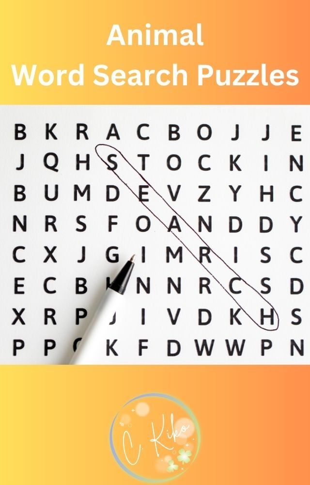 Animal Word Search Puzzles