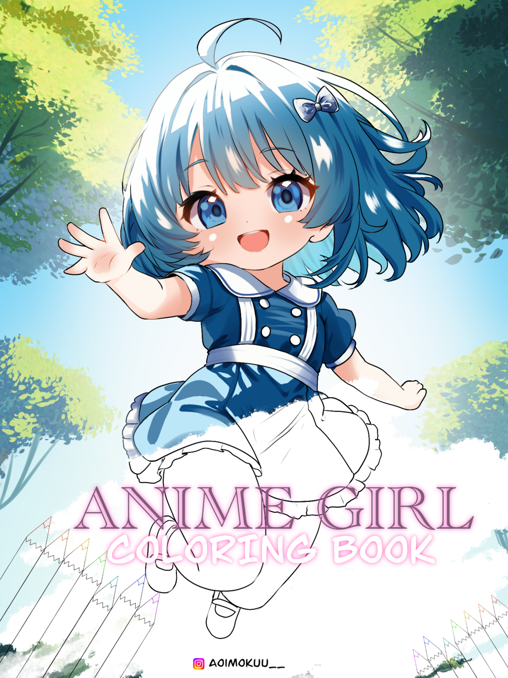 Anime girl /coloring book