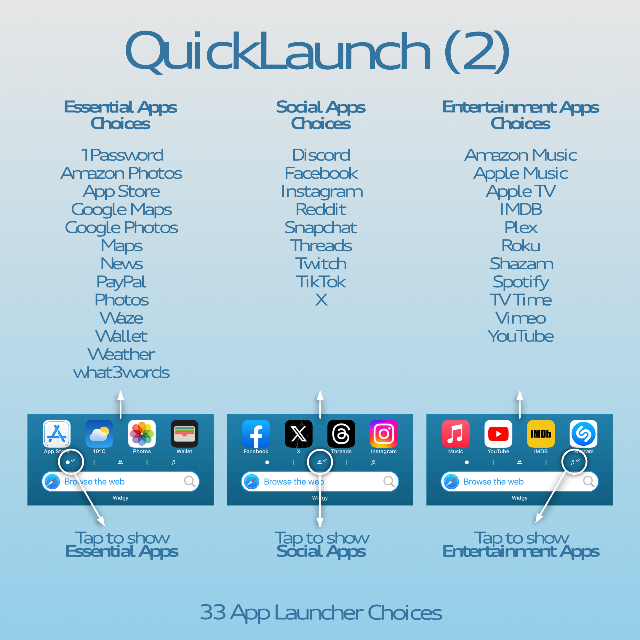QuickLaunch Widgy Widgets