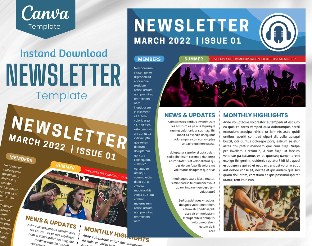 Music Email NEWSLETTER TEMPLATE Editable on Canva