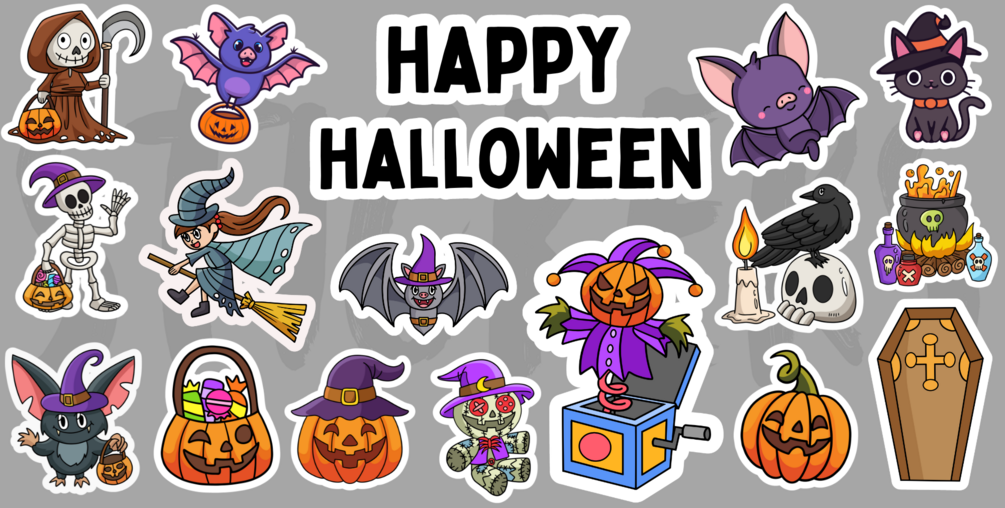 happy halloween stickers